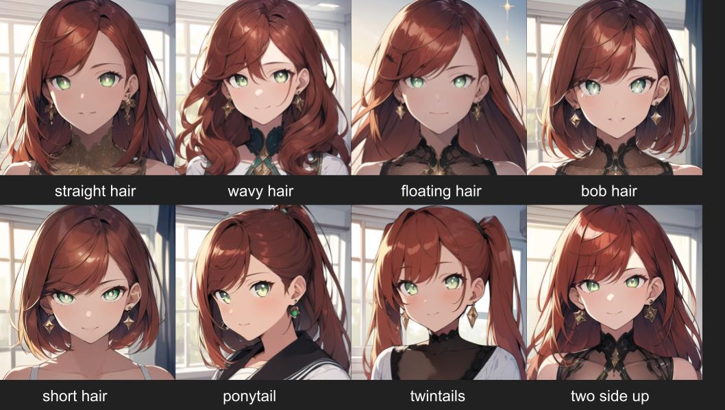 髪型に関するプロンプトまとめ（Stable Diffusion Web UI、にじジャーニー） | 西住工房